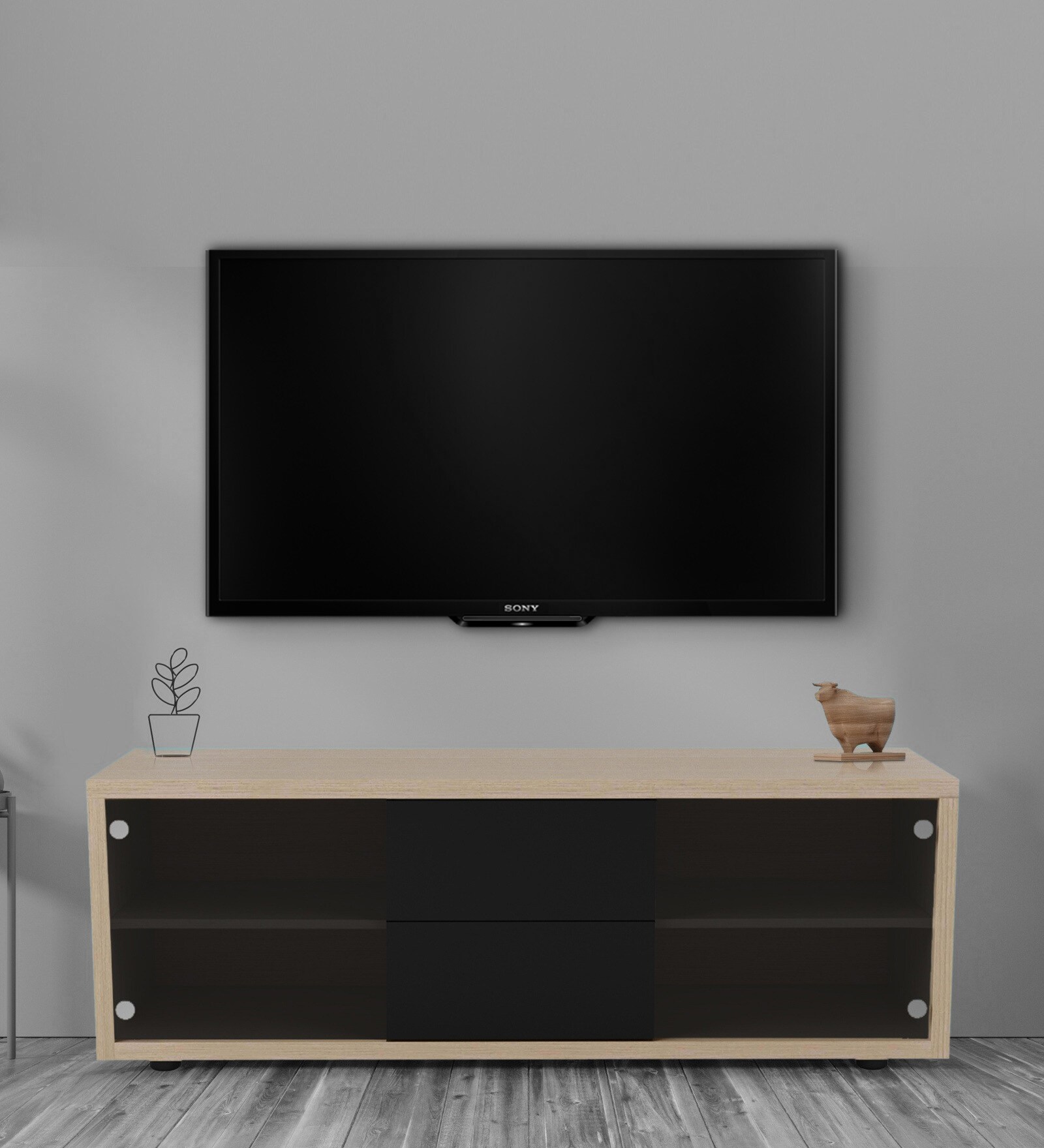 Buy Radiant TV Console in Light Brown Colour Online - Modern TV ...