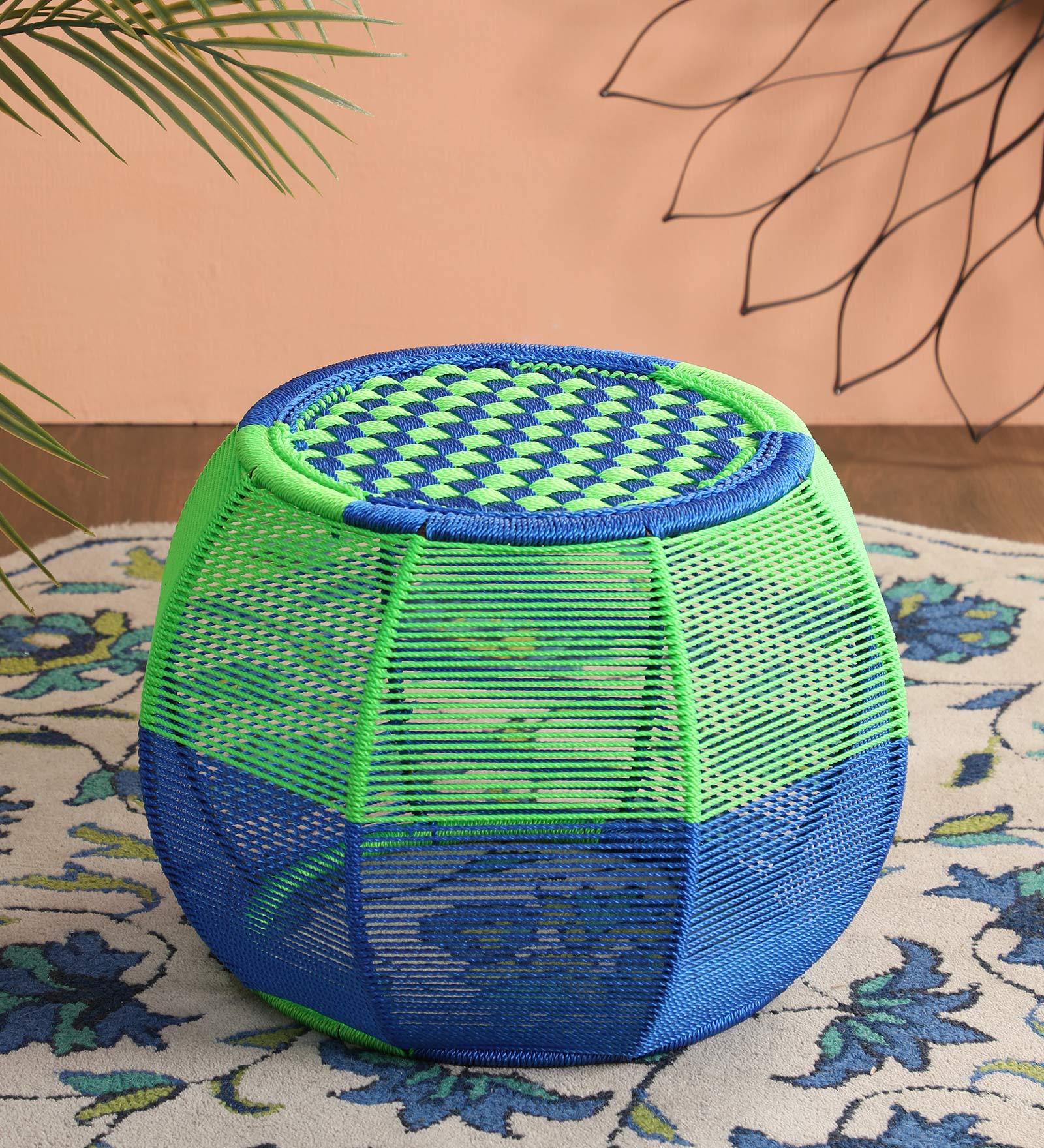 Buy Rajasthani Hand Crafted Ethnic Steel Muddha Multicolour Stool at 41 ...