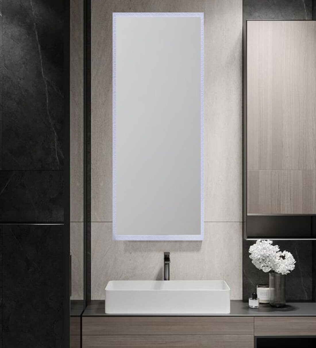 Buy Rectangle Long Framed Mirror In White Colour (48X24) at 24% OFF by ...