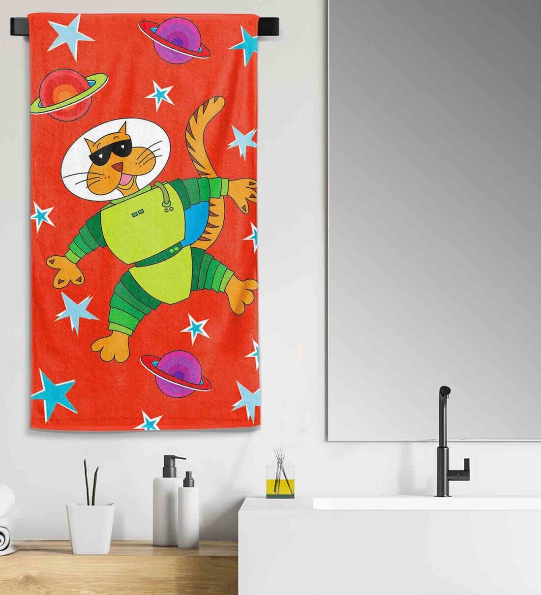 Buy Red Cotton Solid 300 GSM Bath Towel by Sassoon fab at 20% OFF by ...