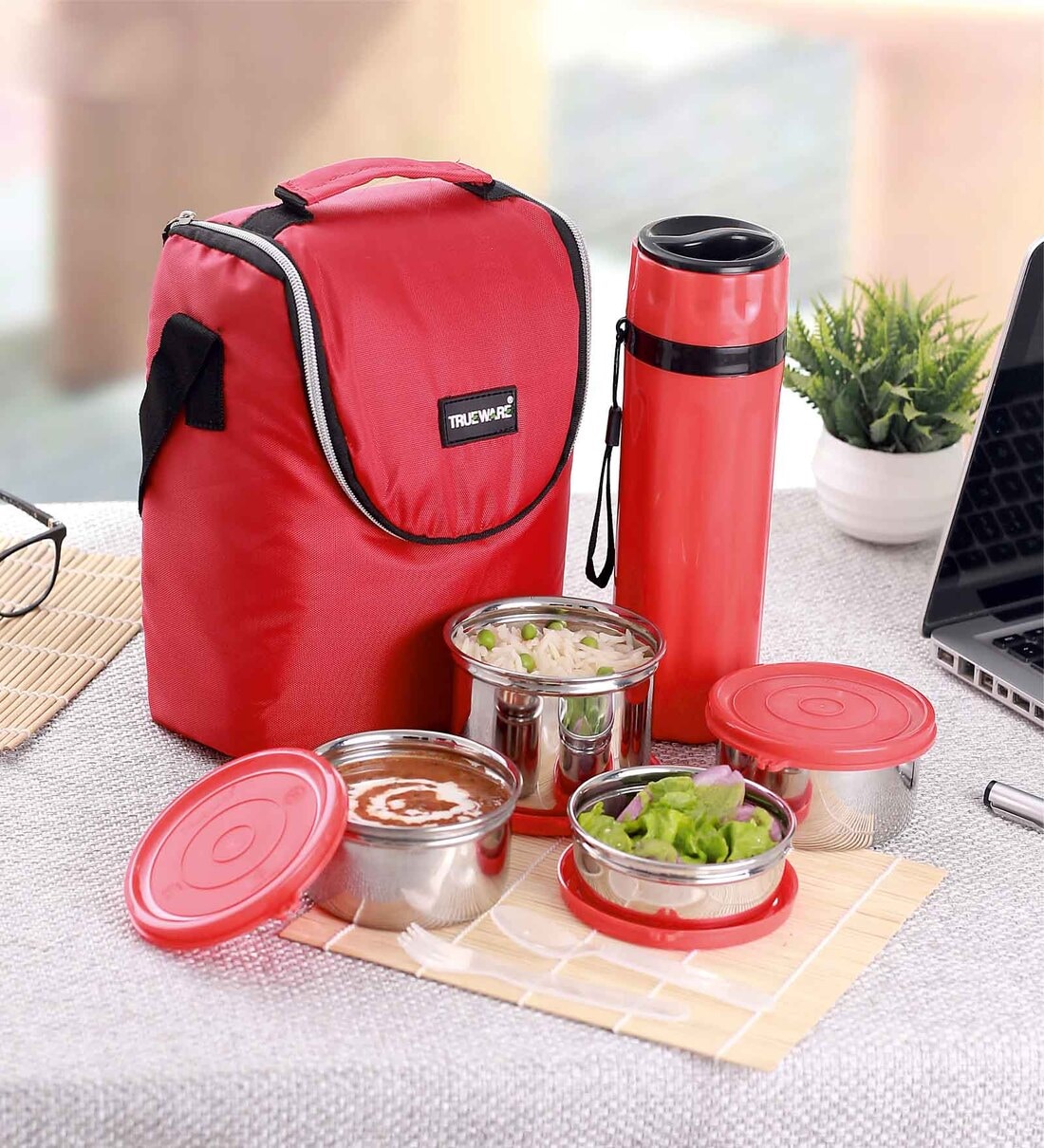 Buy Red Eexecutive Pro 1800ml Stainless Steel (Set Of 5) Lunch Box at 66% OFF by Trueware ...