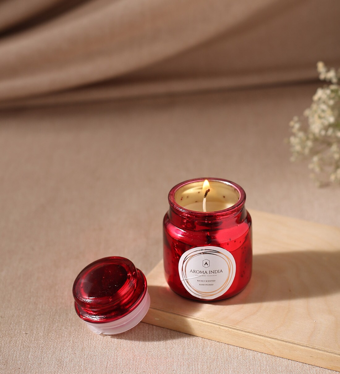 Buy Red Rose Oudh Msc Mercury Jar Candle By Aroma India Online ...