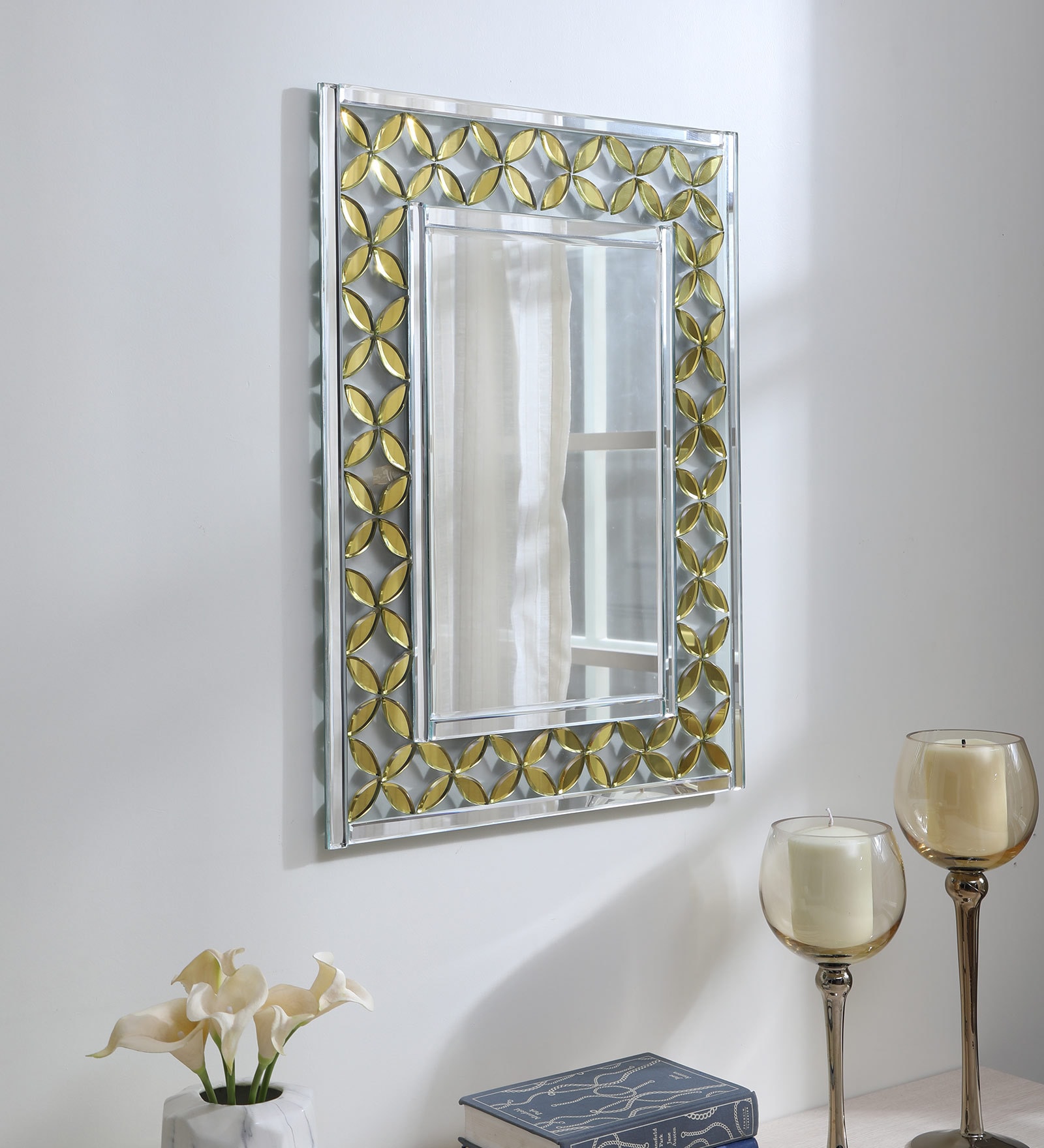 Buy Rectangle Wall Mirror in Yellow Colour at 66% OFF by Zoyo Cera ...