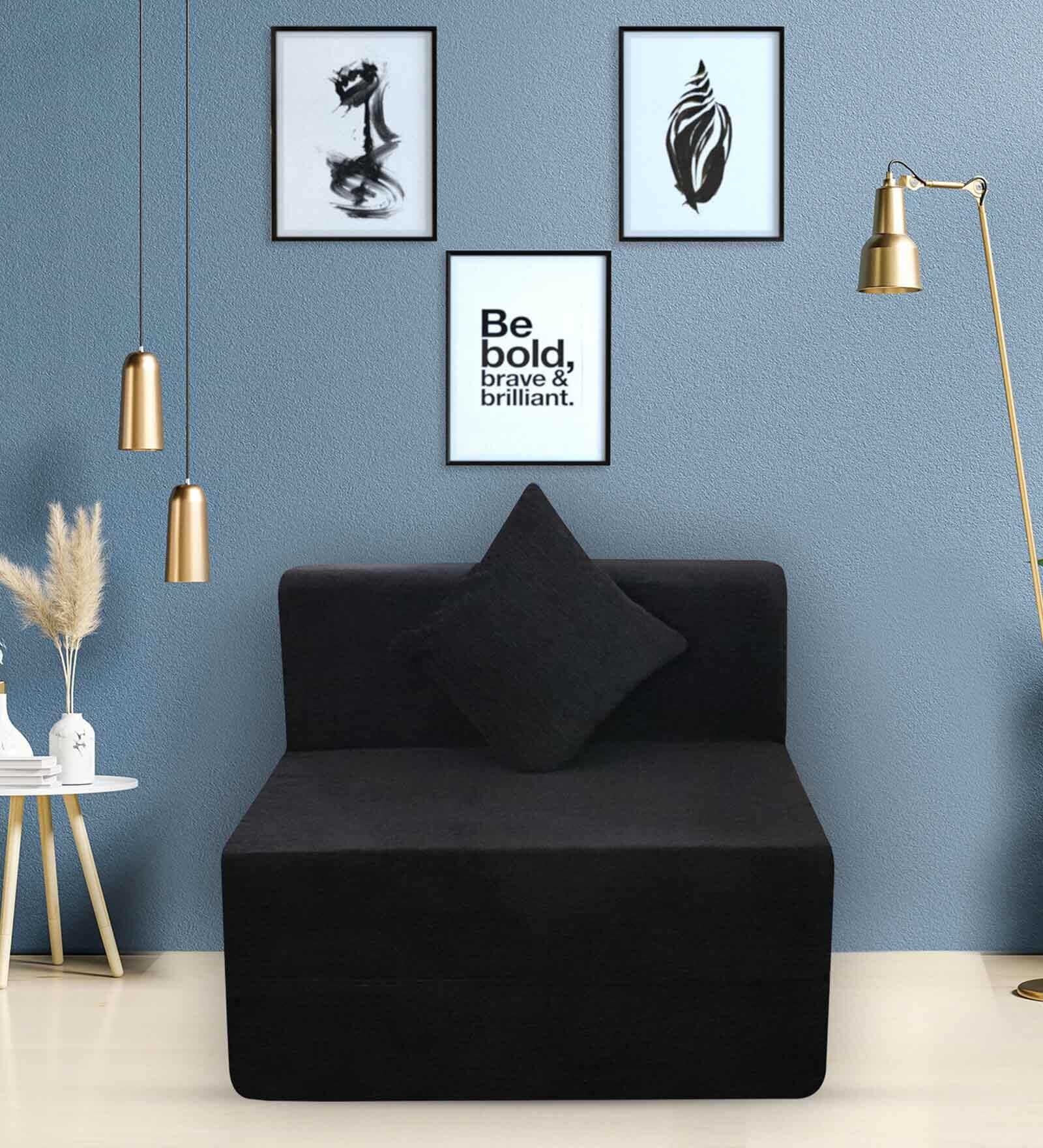 Buy Relax King 8 Inch Foam (72x30) In Black Colour Single Bed Foldable ...