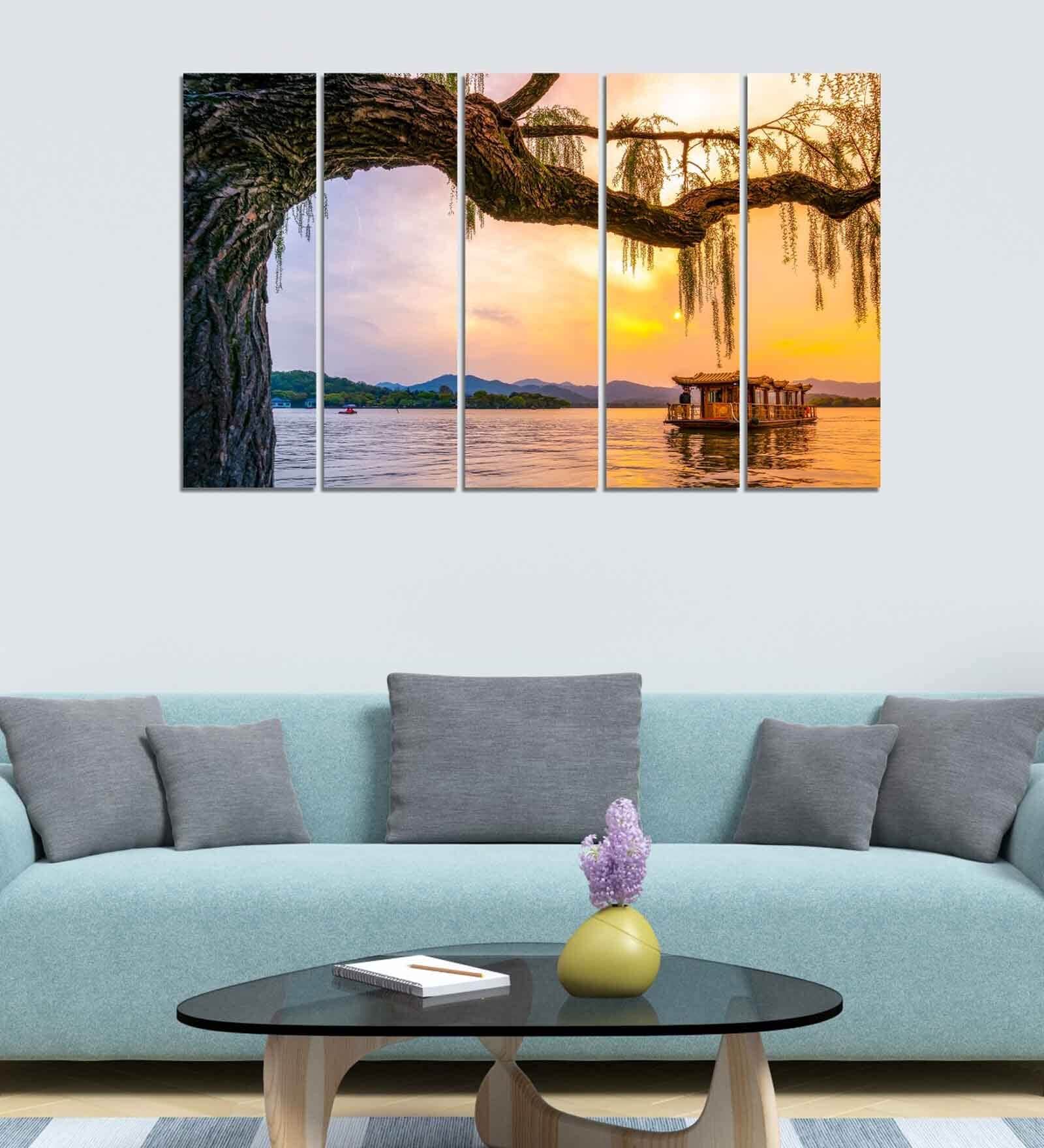 Buy Relaxing Nature Art Wood Framed Velvet Laminated Art Print by Wens ...