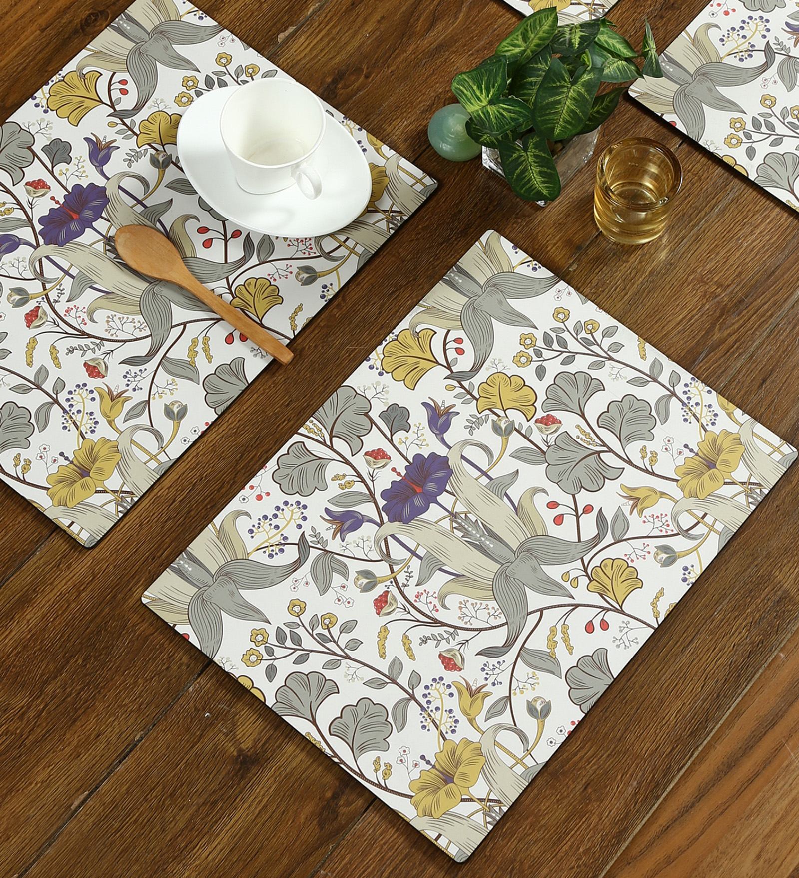 Buy Retro Hibiscus Cream ( 16 X 12) MDF Placemat (Set of 6) at 50% OFF ...