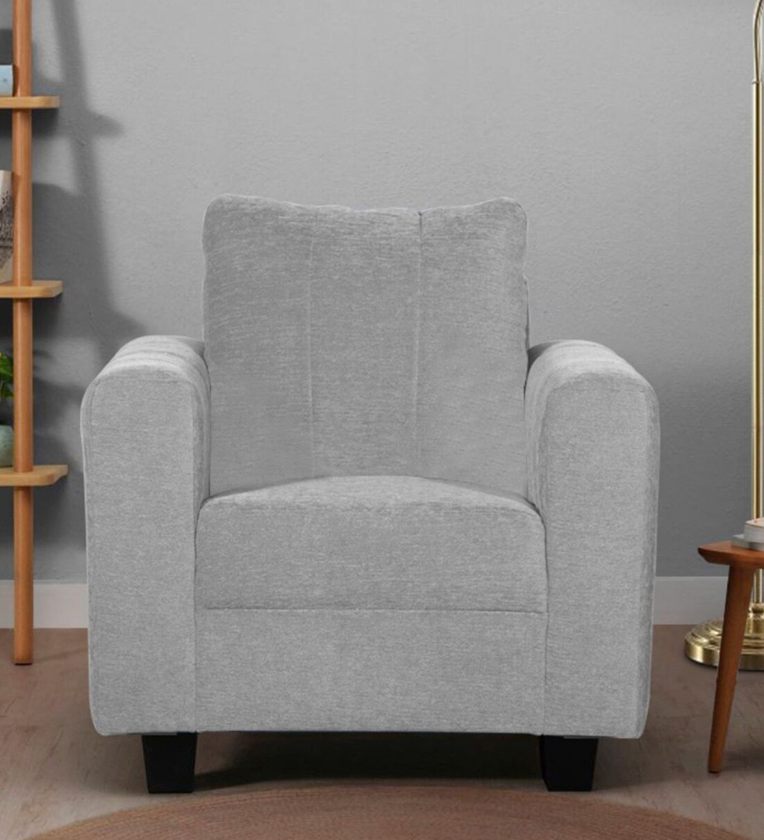 Buy Roman Fabric 1 Seater Sofa in Light Grey Colour at 3% OFF by Neudot ...