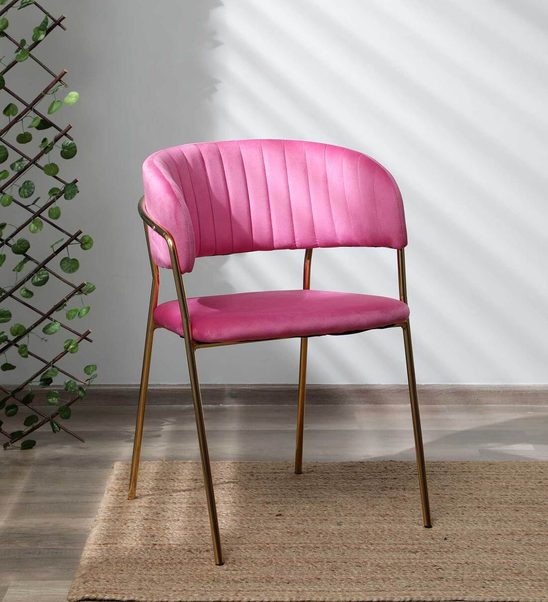 Buy Rose Velvet Cafe Chair in Pink Colour Online - Cafe Chairs - Chairs ...