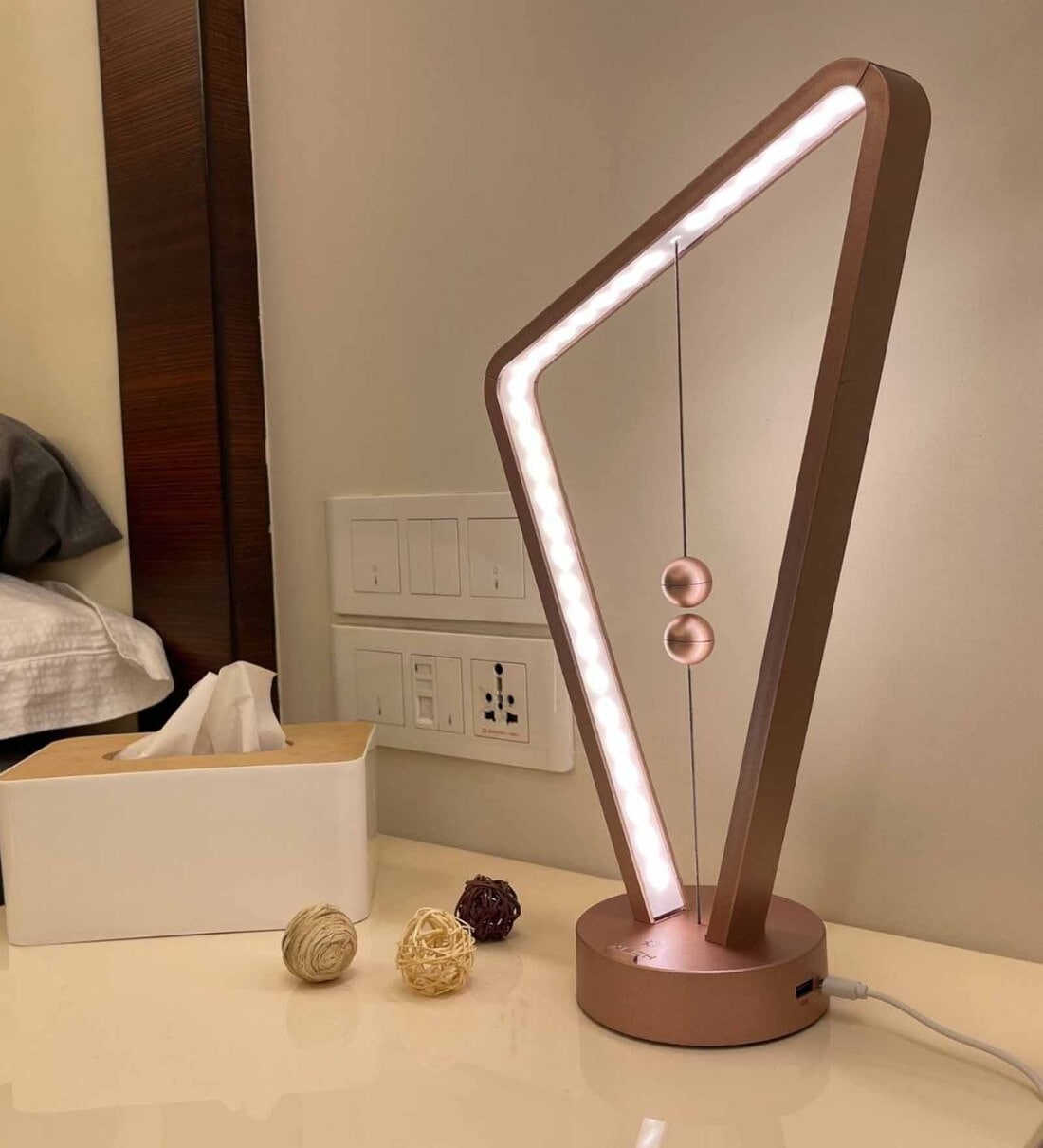 Buy Rose Gold Asymmetrix Ii Led Desk Lamp By Xech Online - LED Lamps ...