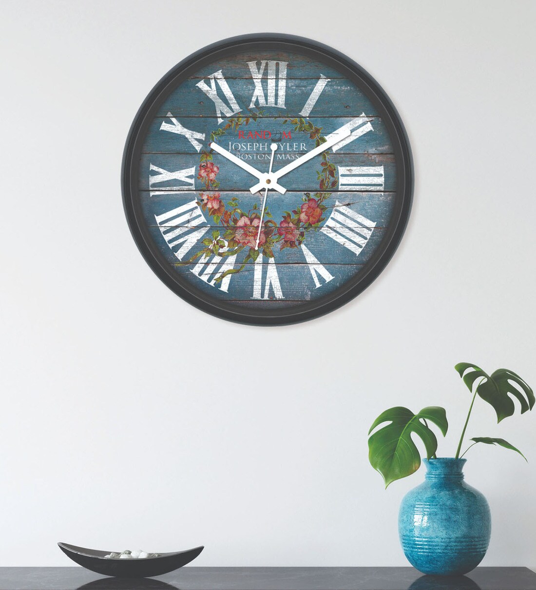 Buy Round Analogue Blue Plastic Wall Clock by Random at 38% OFF by ...