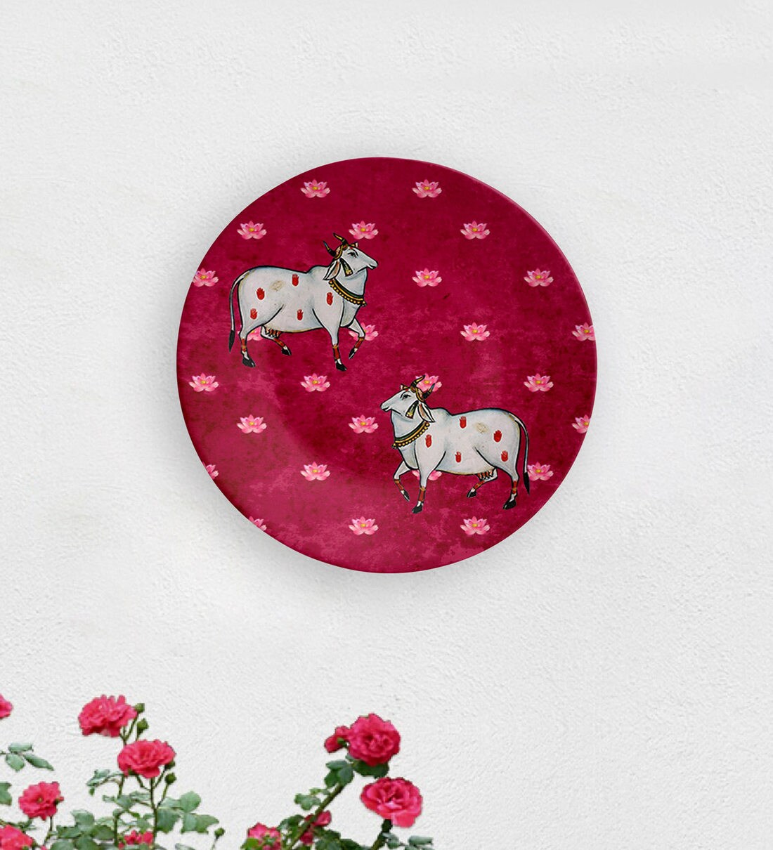 Buy Red Sacred Cow Ceramic Decorative Wall Plate at 50% OFF by Quirk ...