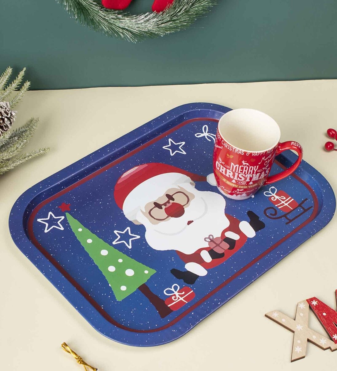 Buy Santa Claus with Specs Serving Tray by Market99 at 56% OFF by ...