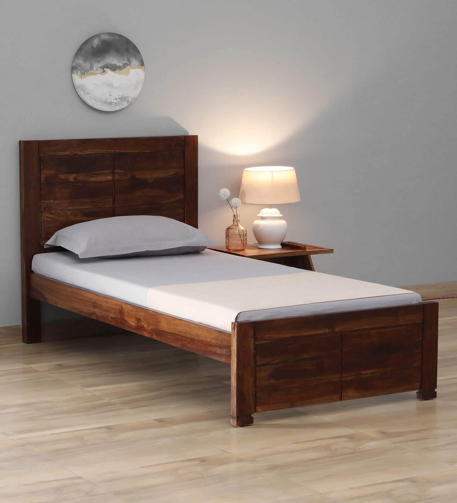 Buy Segur Sheesham Wood Single Bed In Provincial Teak Finish Online ...