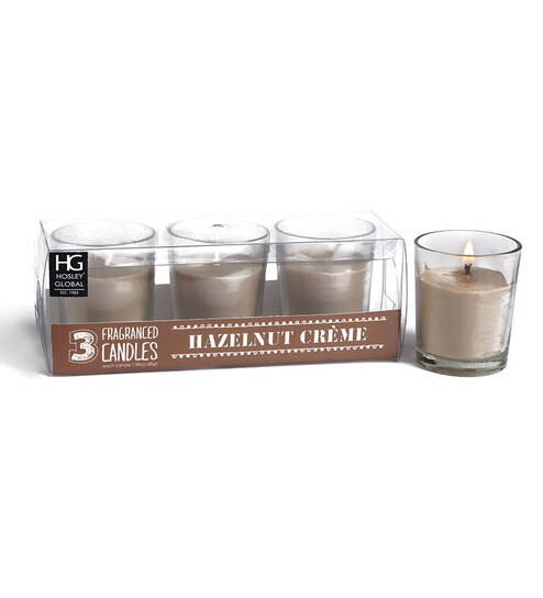 Buy Hazelnut Scented Glass Candle - Set Of Three at 49% OFF by Hosley ...