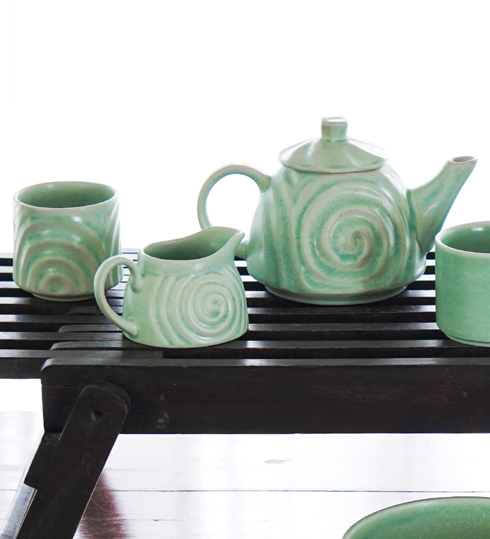 Buy Shibui Green Ceramic (Set of 3) Teaware Set Online - Tea Cup and ...