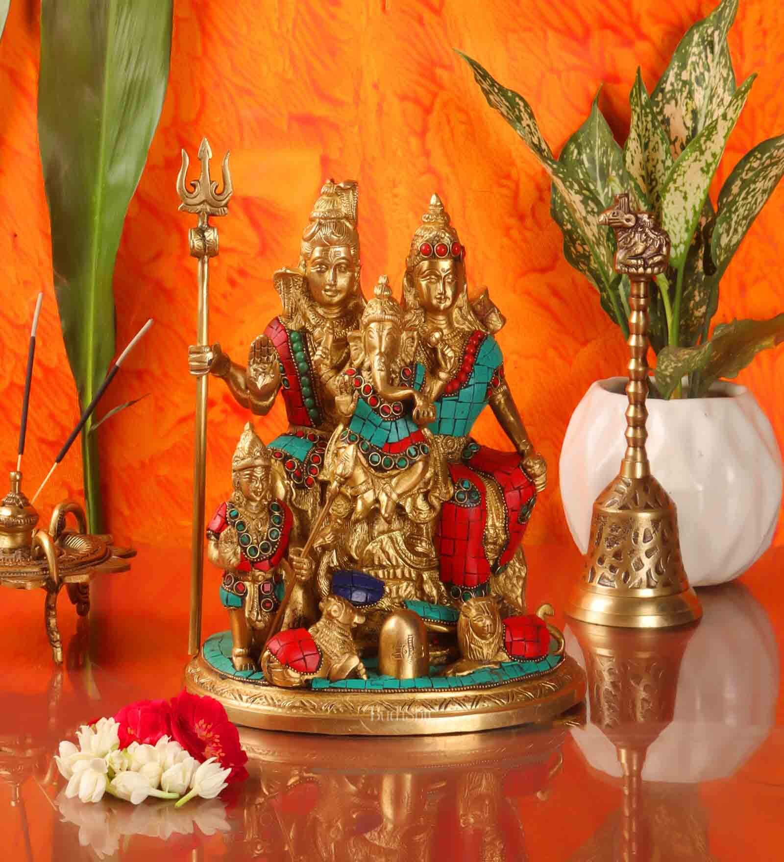 Buy Shiva Family Brass Religious Idol Online - Shiva - Religious Idols ...