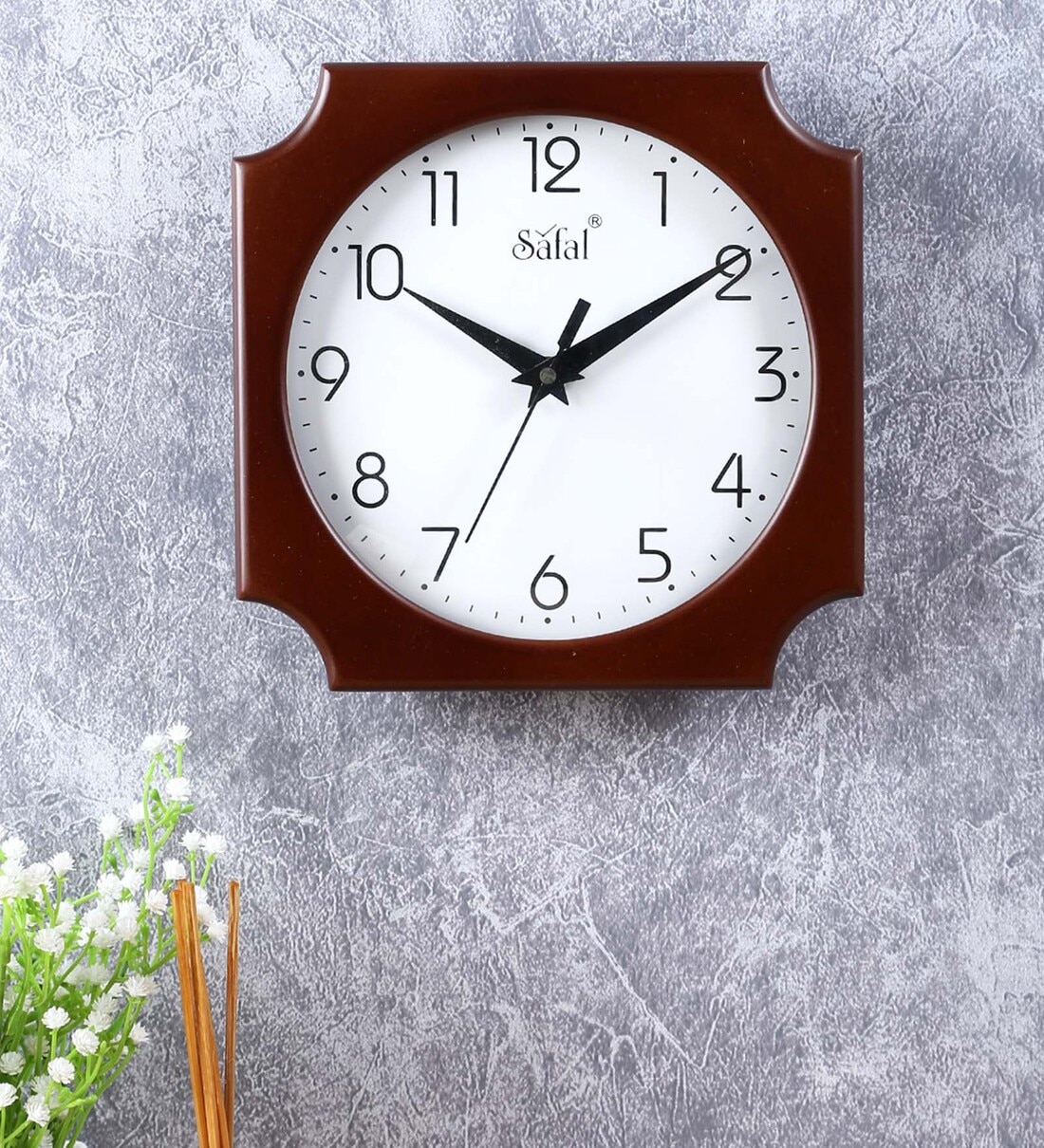 Buy Silent Sweep Mechanism Engineered Wood Wall Clock By Safal Quartz ...