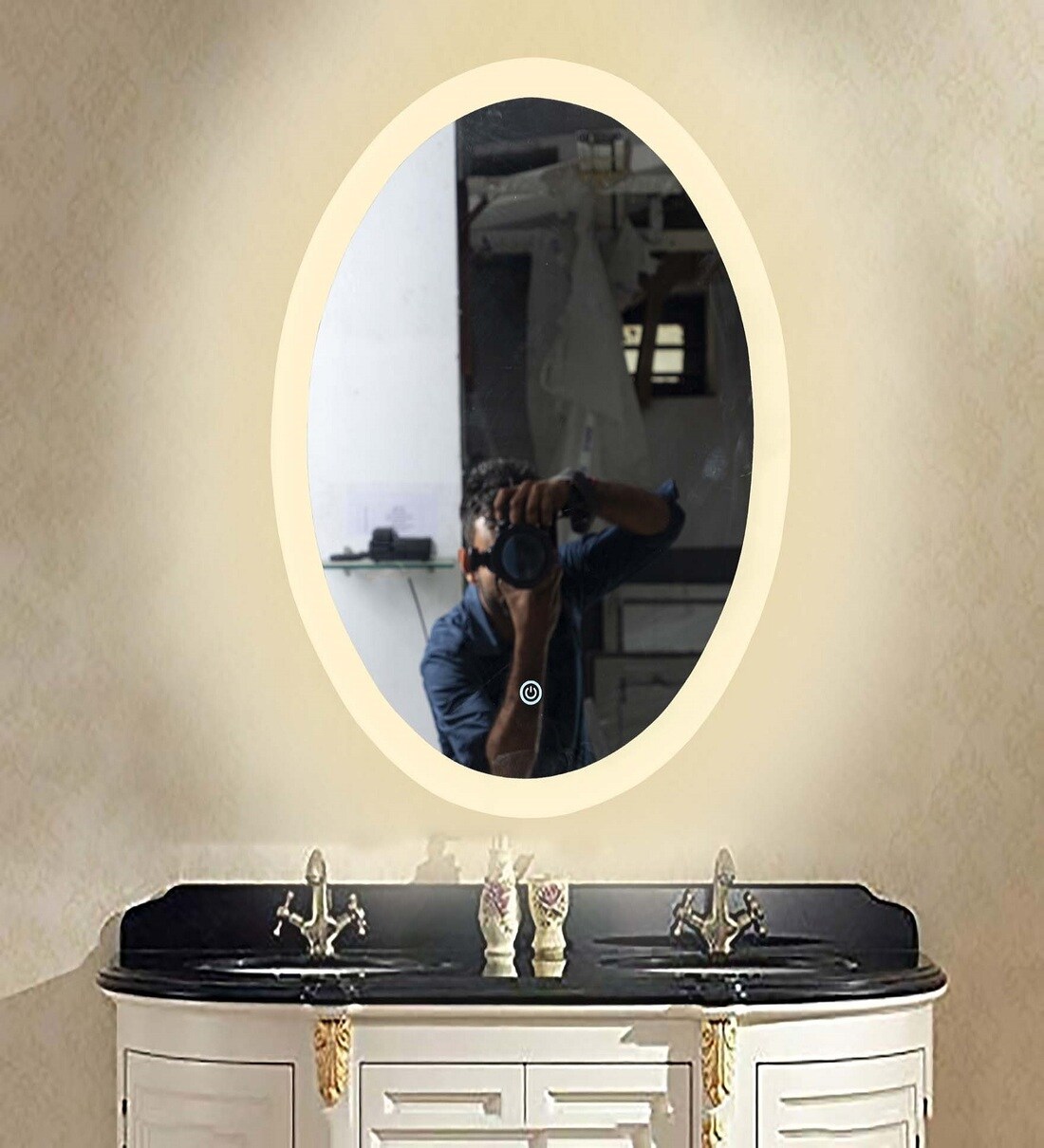 Buy Silver Oval Shape LED Wall Mirror at 38% OFF by K K Glass ...