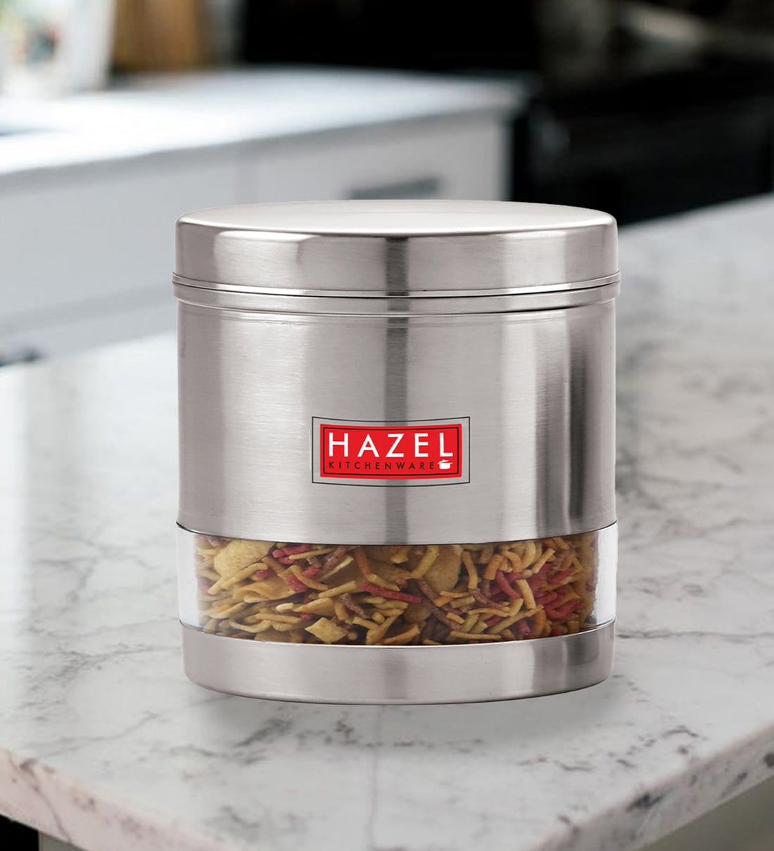 Buy Silver Stainless Steel 1100 ml Mouth See Through Storage Container ...