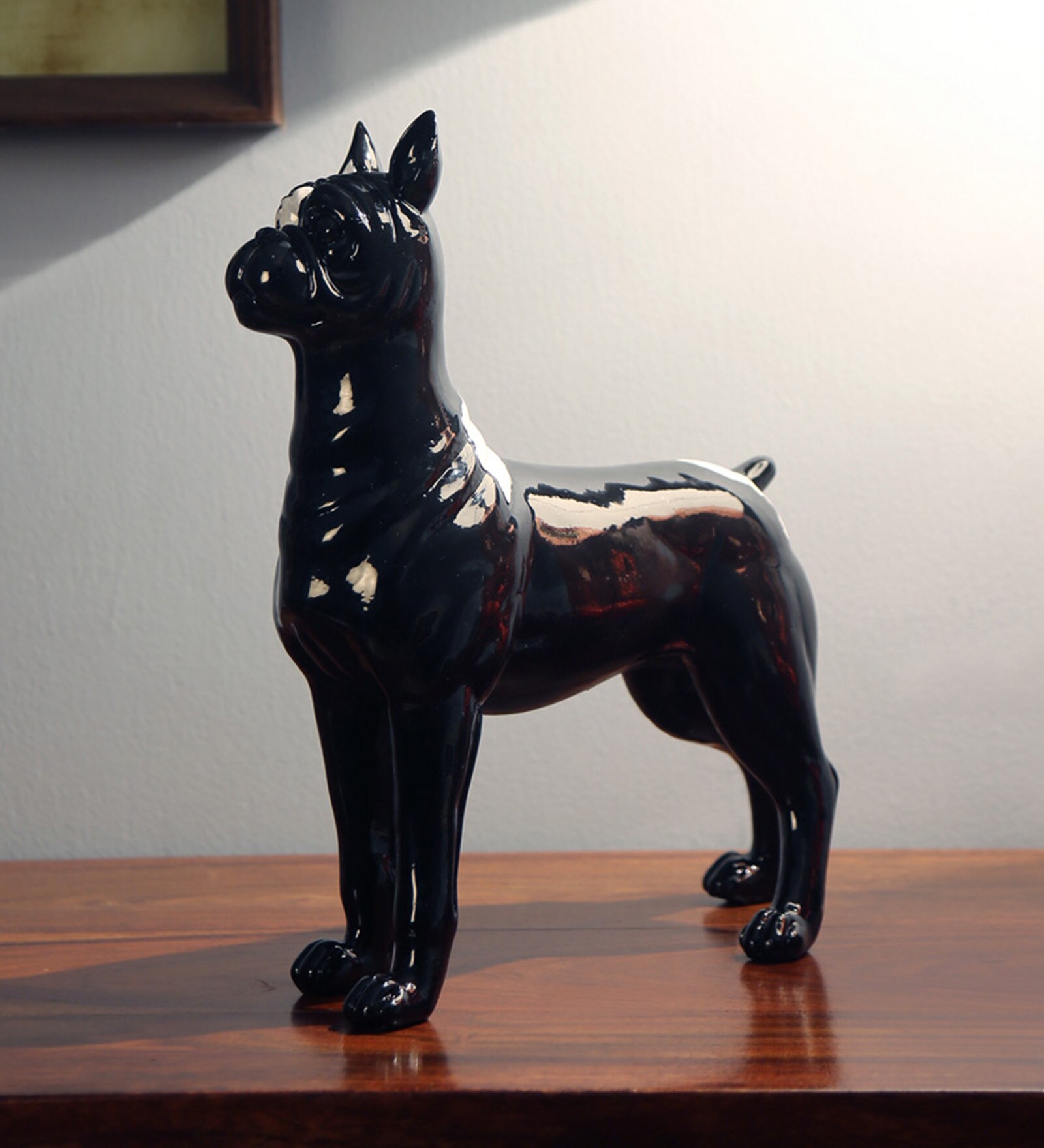 Buy Silver Polyresin Standing Dog Showpiece by @home Online - Animal ...