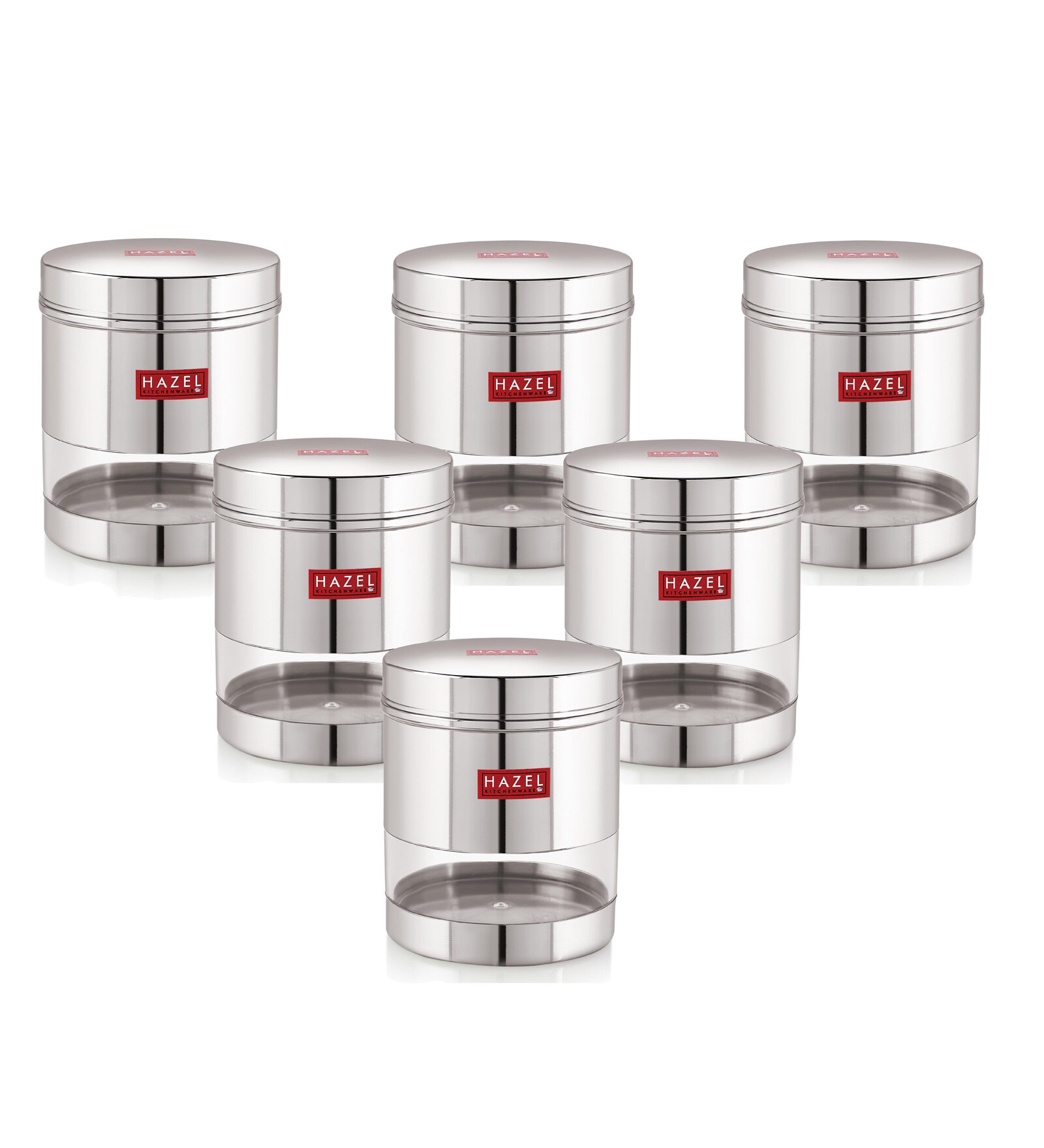 Buy Silver Stainless Steel 350 ml Mouth See Through Storage Container ...