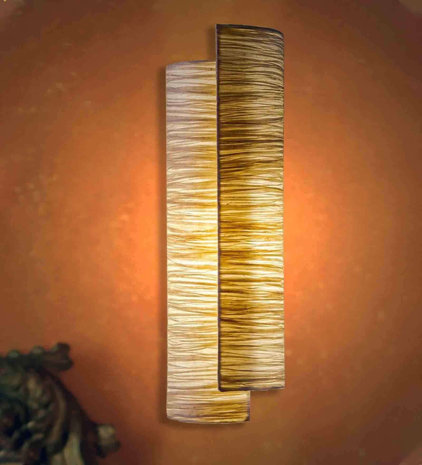 Buy Skyline Crushed Paper Wall Lamp By Oorjaa Online - Candle Wall ...