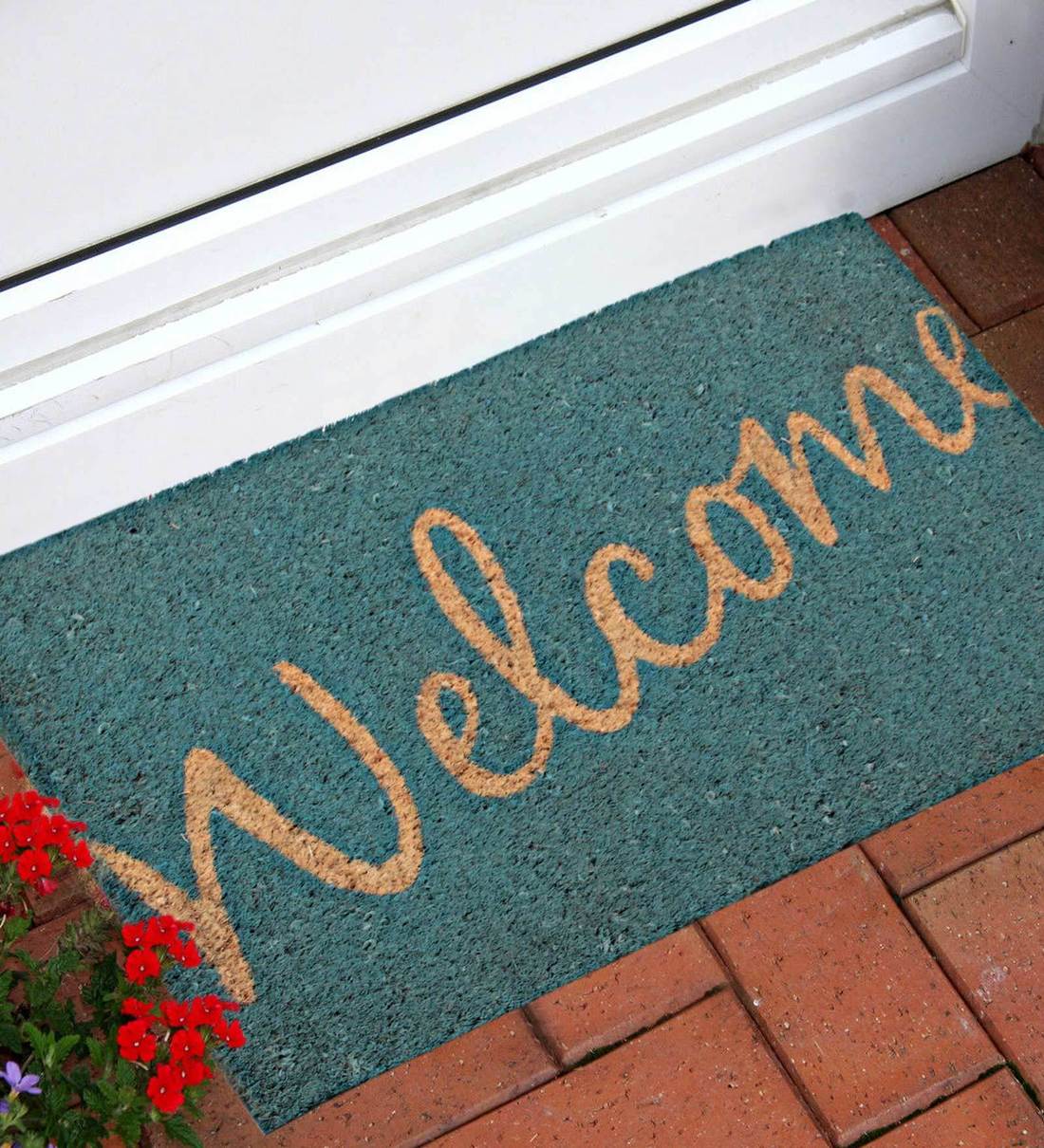 Buy Blue Coir Slogan Pattern 24X16 Inch Stain Resistant Door Mat at 54% ...