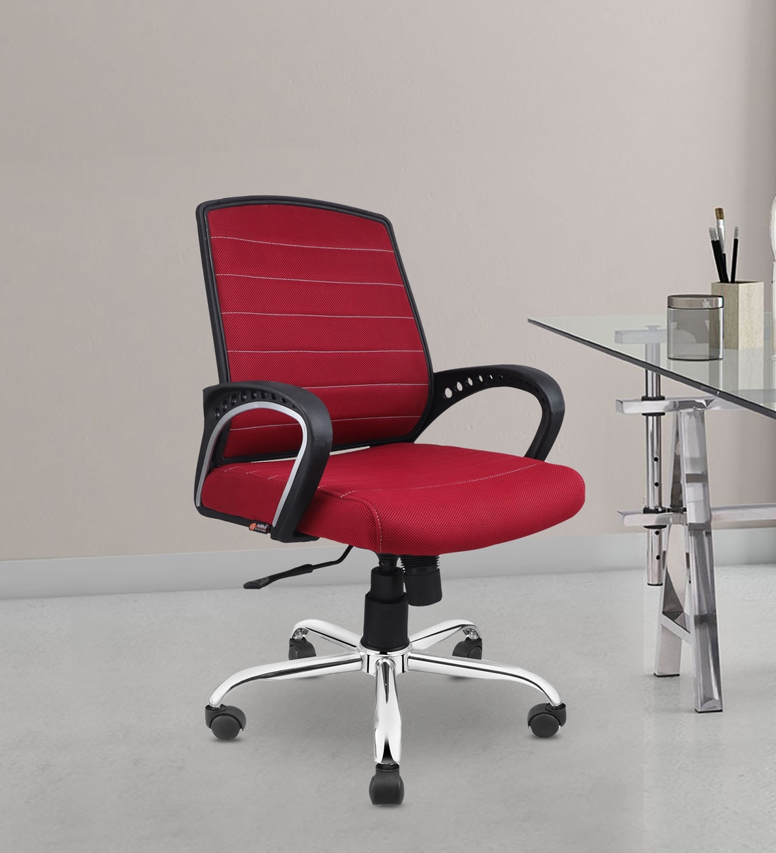 Buy Smart Fabric Ergonomic Chair In Red Colour at 11% OFF by Adiko ...