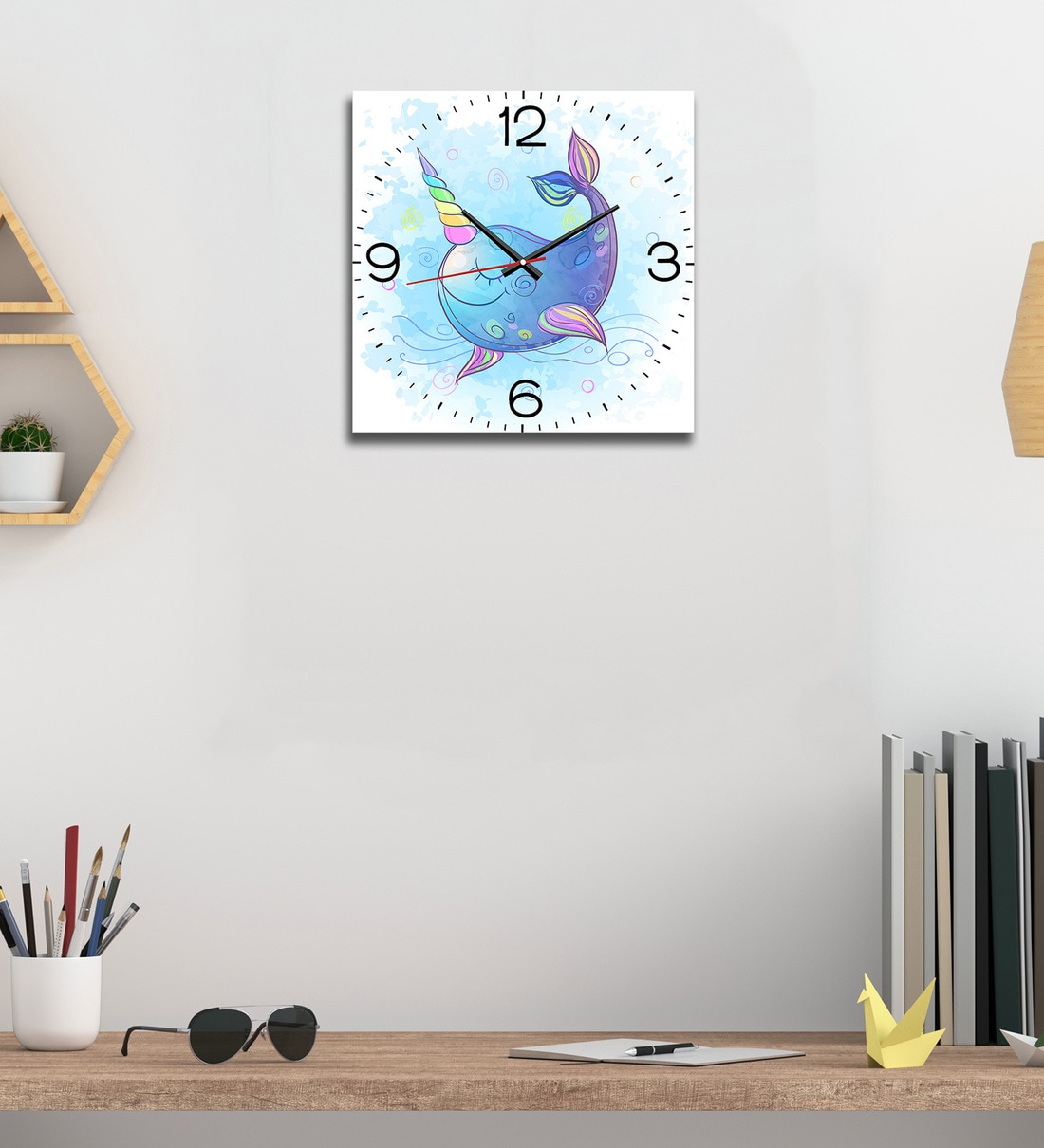 Buy Smiling Whale Wall Clock in Multicolour by WENS Online - Kids Wall ...