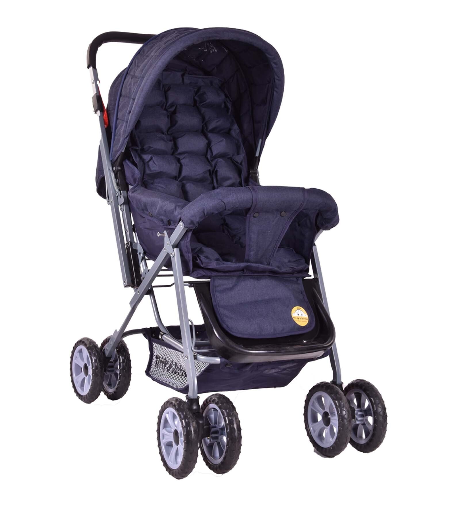 Buy Smart & Safe Premium Baby Stroller Cum Pram In Dark Blue Colour By ...