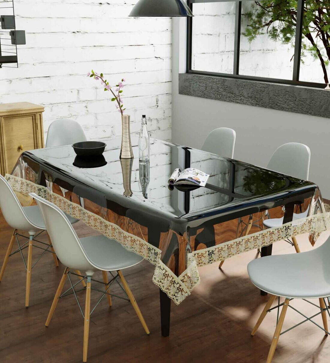 Buy Clasiko (90x60) Black & Cream PVC Table Cloth at 62% OFF by Clasiko ...