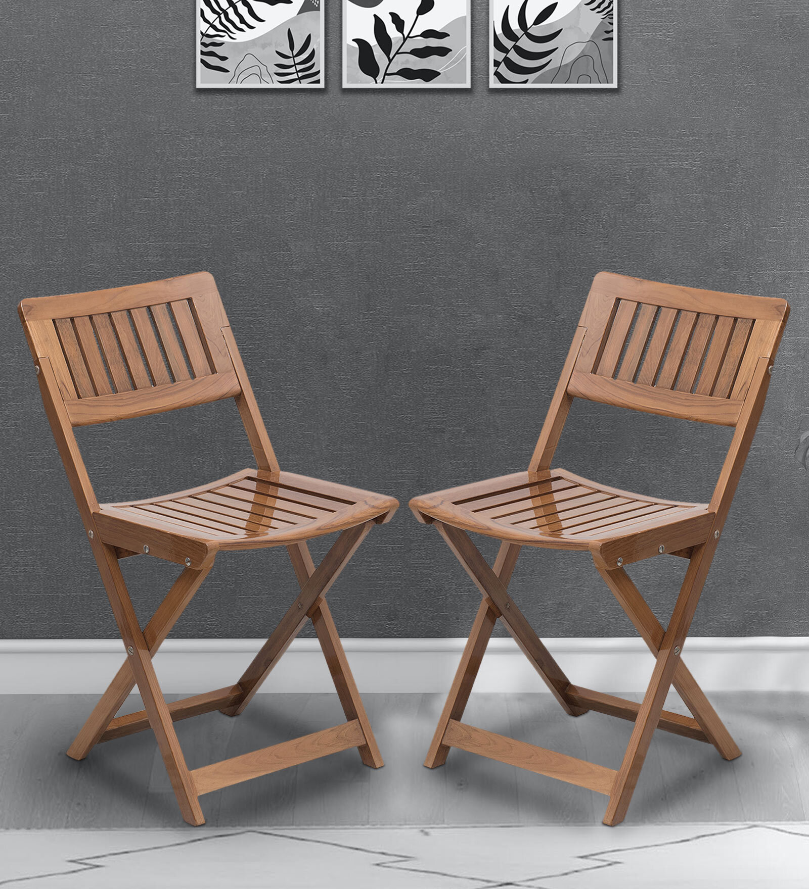 Buy Soli Folding Chair (Set of 2) in Teak Colour at 47% OFF by DZYN ...