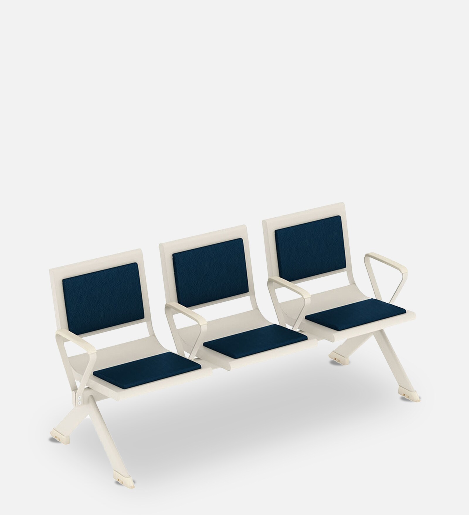 Buy SOS Metal 3 Seater Guest Chair in Blue Colour Online - Guest Chairs ...