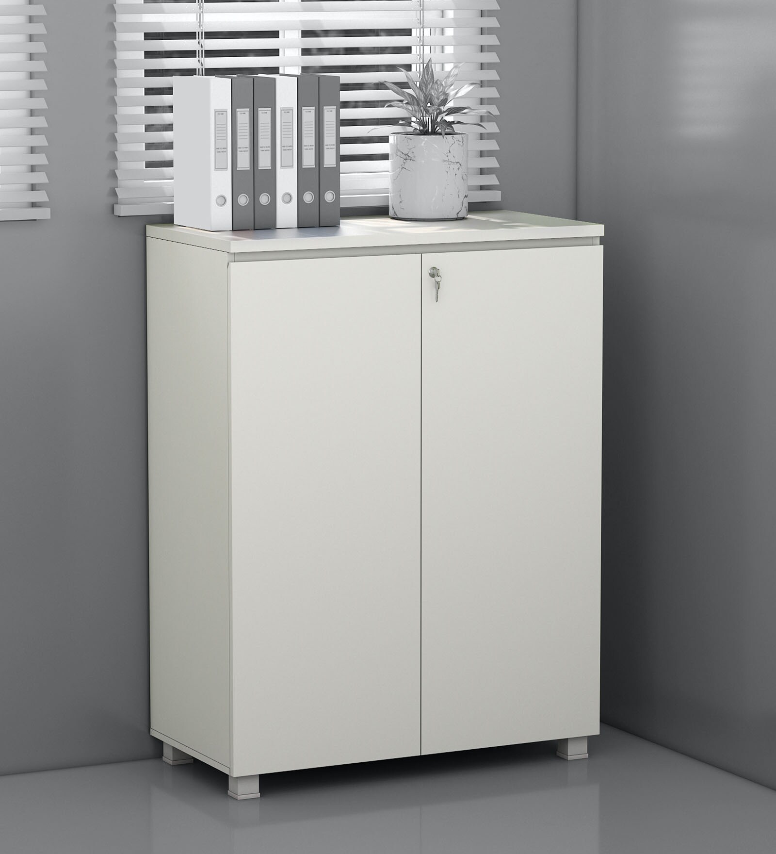 Buy SOS File Cabinet in Everest White Finish with Lock Online - File ...
