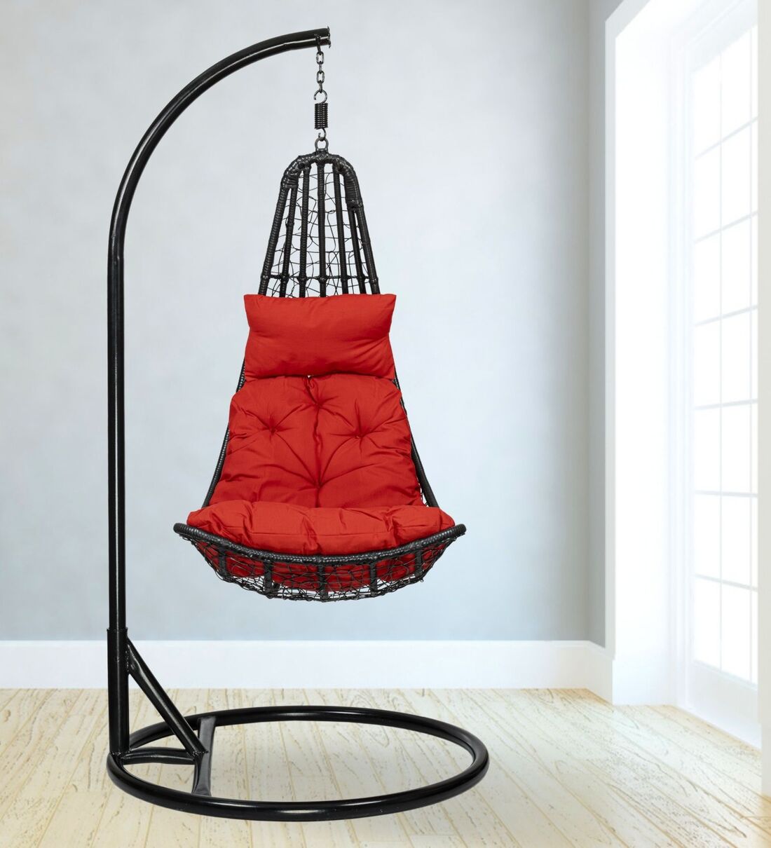 Buy Spyderr Wicker Swing in Black & Red Colour Online - Swings - Swings ...