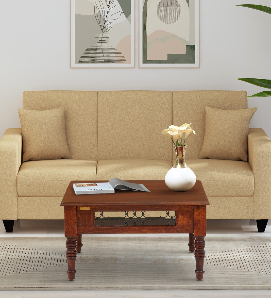 Buy Stafford Sheesham Wood Coffee Table In Honey Finish Online ...