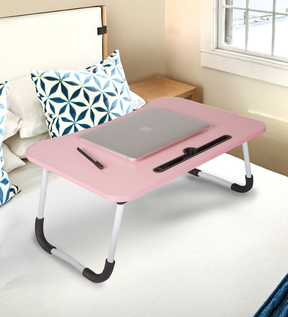 Buy Stud Laptop Table in Baby Pink Colour at 53% OFF by Tarkan | Pepperfry