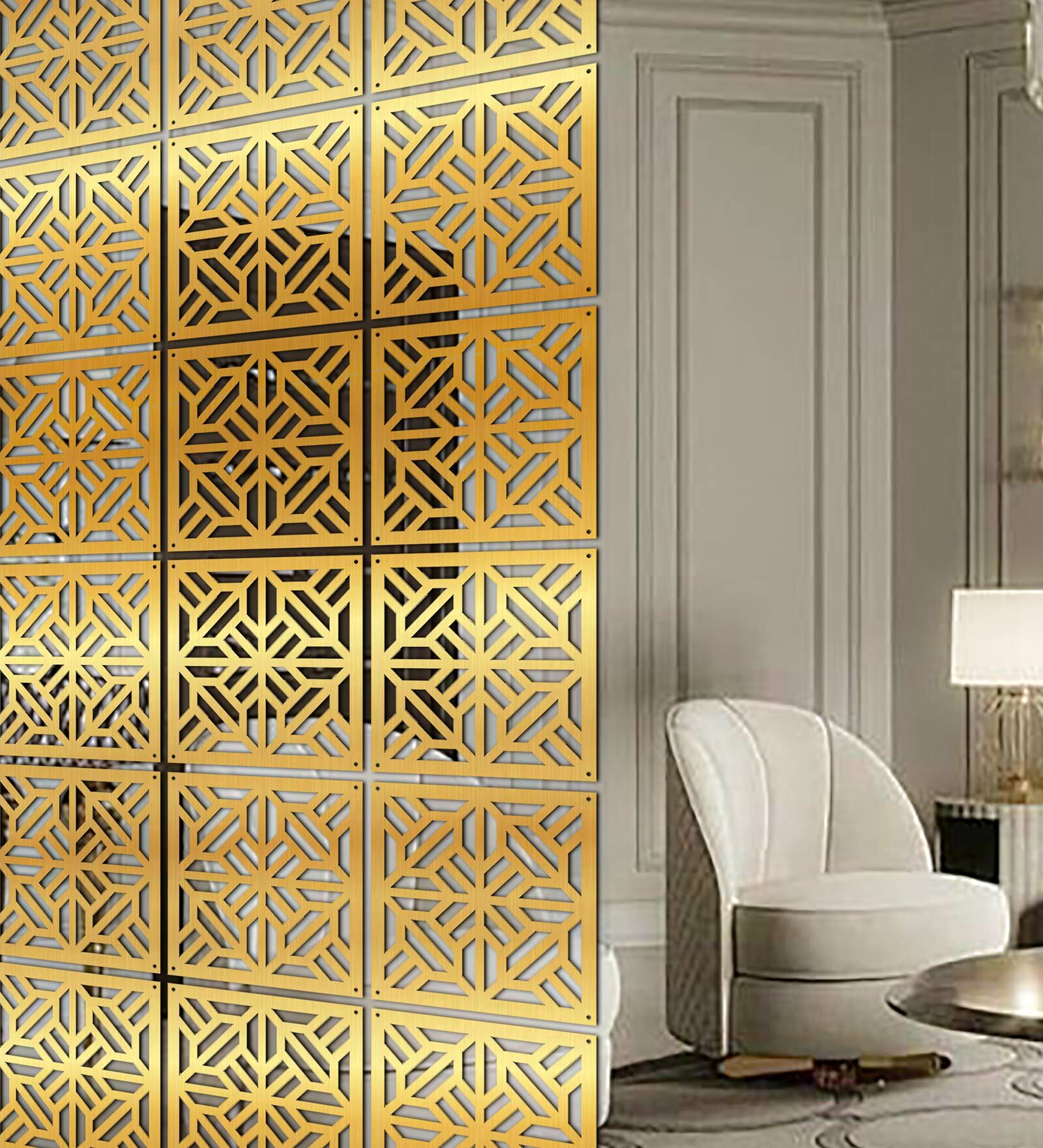 Buy Static Gwen (Set Of 10) Gold Colour Acrylic Hanging Room Divider ...