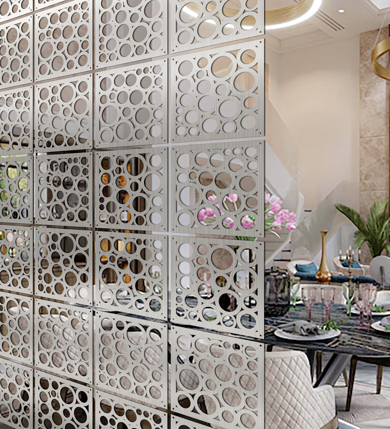 Buy Static Jayson (Set Of 10) Silver Colour Acrylic Hanging Room ...