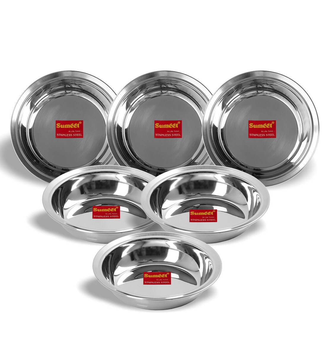 Buy Metallics Heavy Gauge Multi Utility Metal Serving Plates - 6 pieces ...