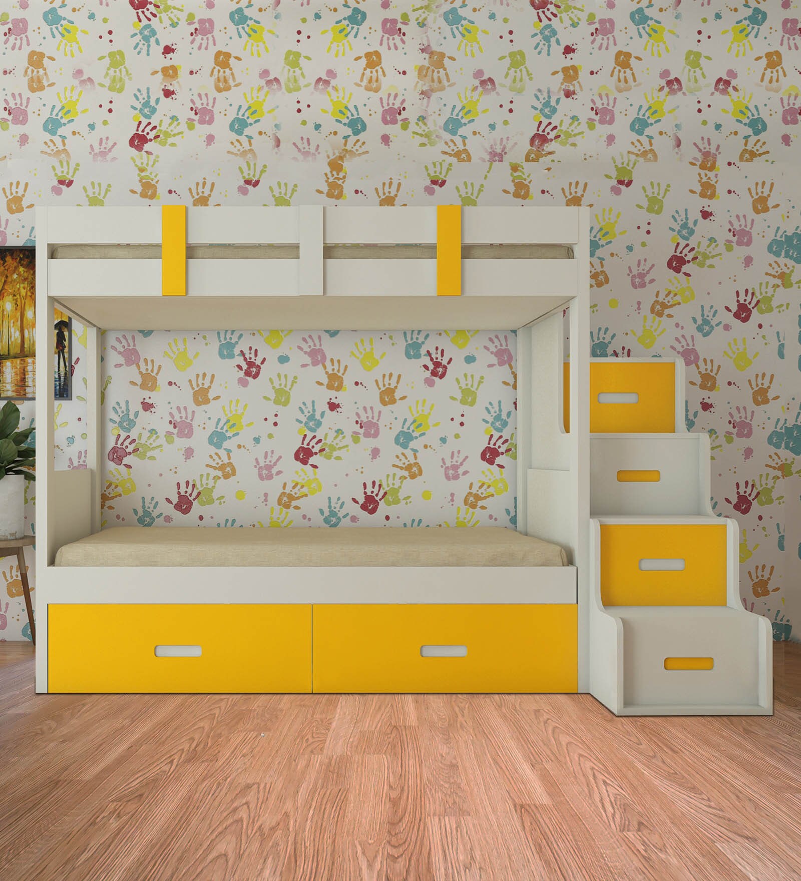 Buy Suvina Bunk Bed in Yellow Colour with Drawer Storage at 31% OFF by ...