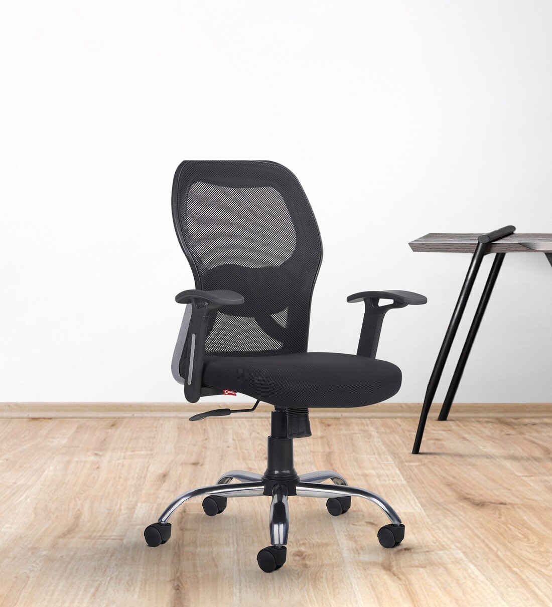 Buy Tauras Breathable MeshMid Back Ergonomic Chair in Black Colour at ...