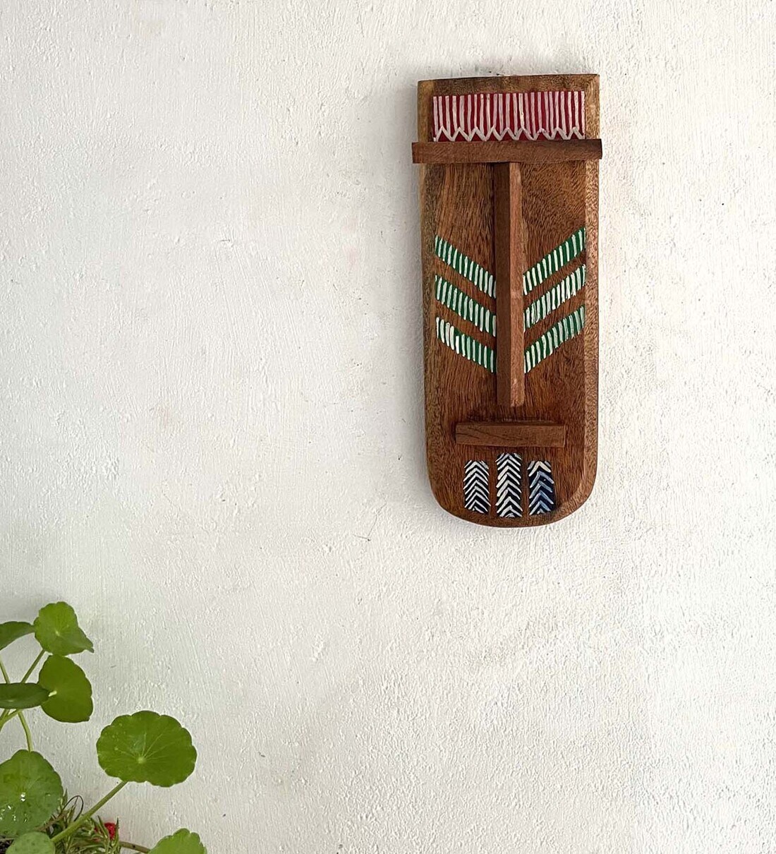 Buy Teak Wood Century Hand Painted Wall Mask Online - Wall Masks - Wall ...