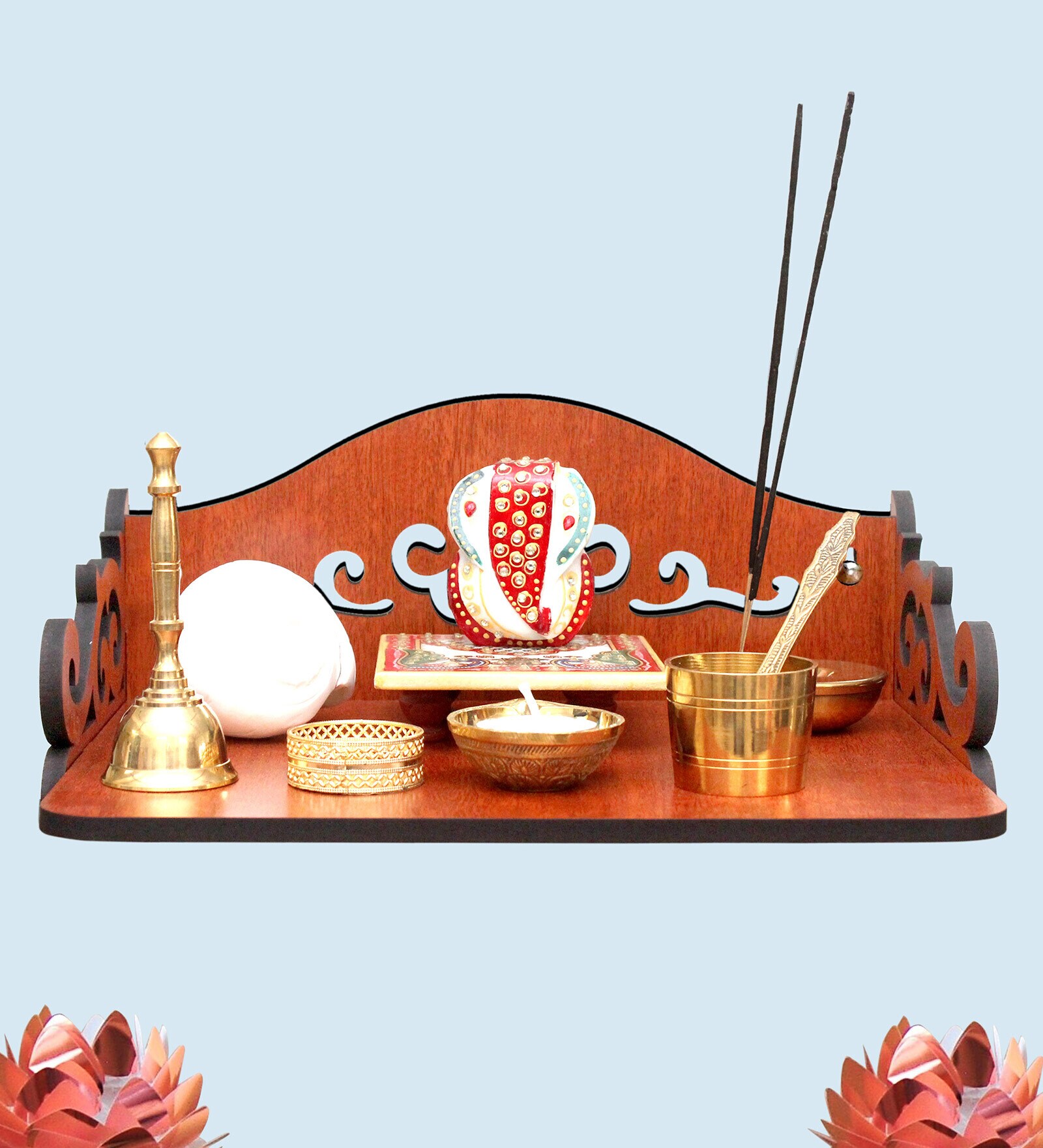 Buy Teak Finish Wooden Home Temple By Heartily at 75% OFF by Heartily ...