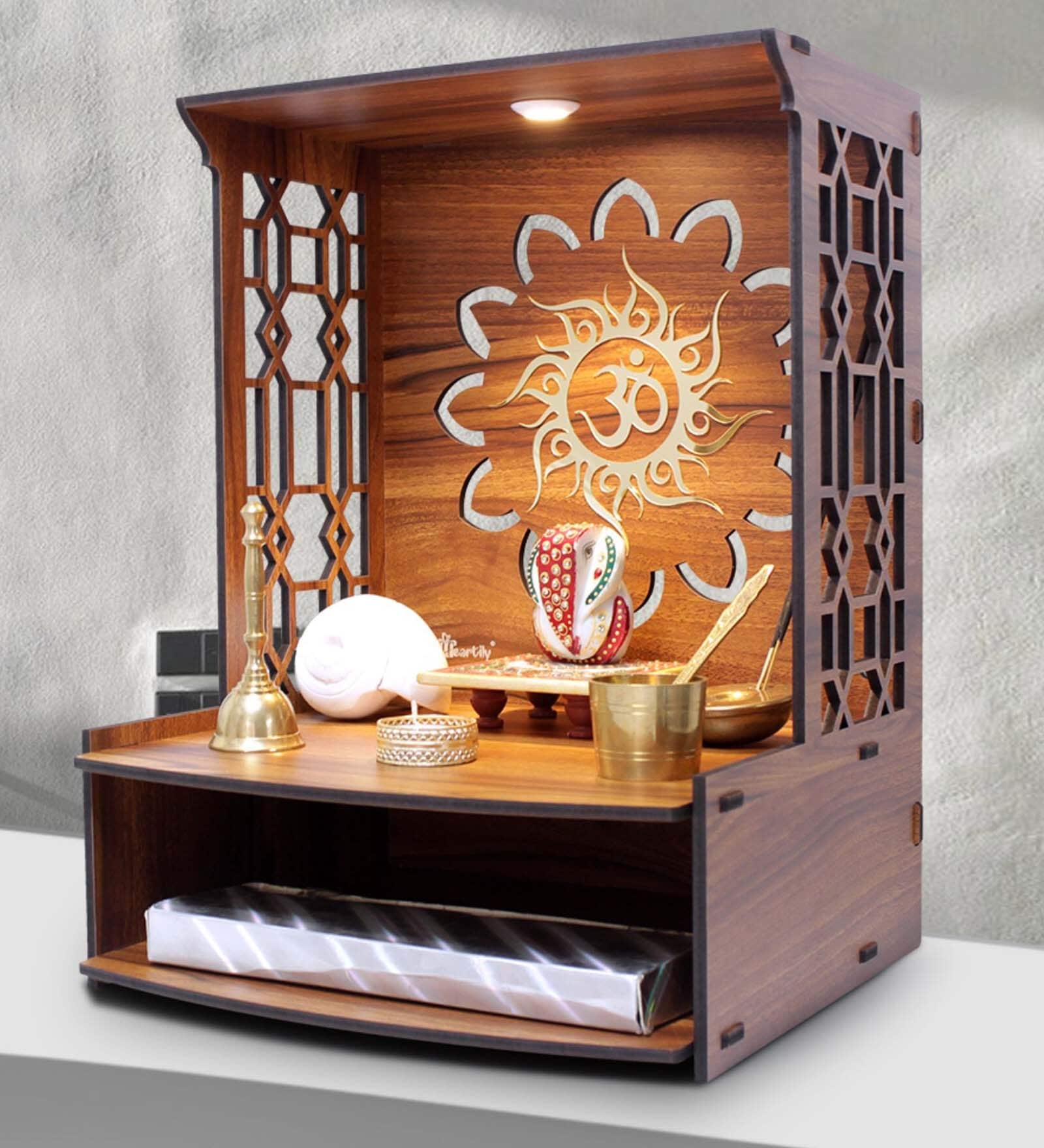 Buy Teak Finish Wooden Pooja Temple at 55% OFF by Heartily | Pepperfry
