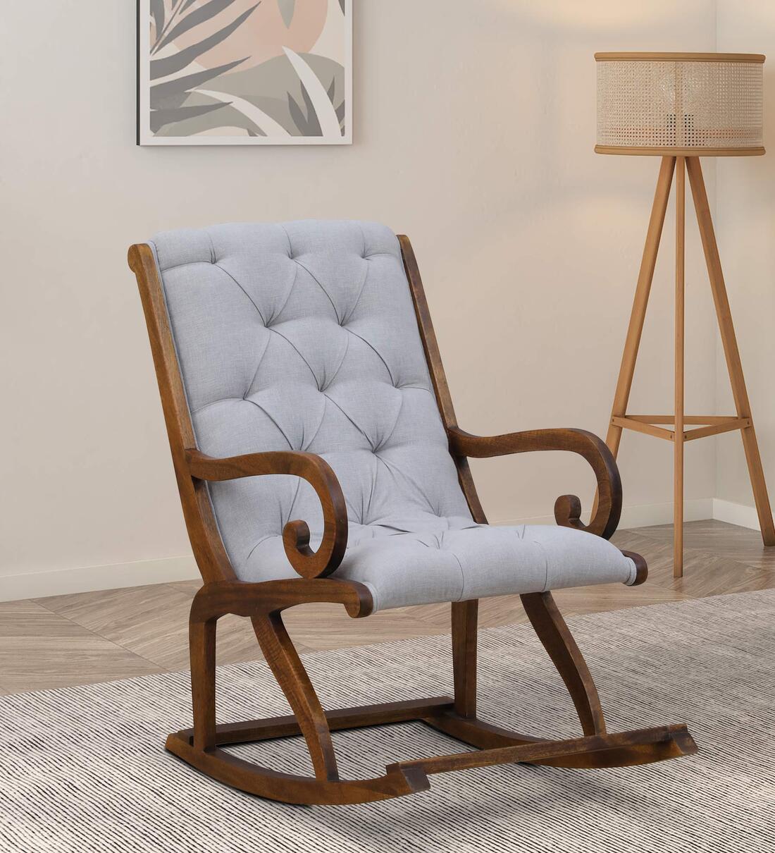 Buy Kingston Solid Wood Rocking Chair in Natural Finish Online ...