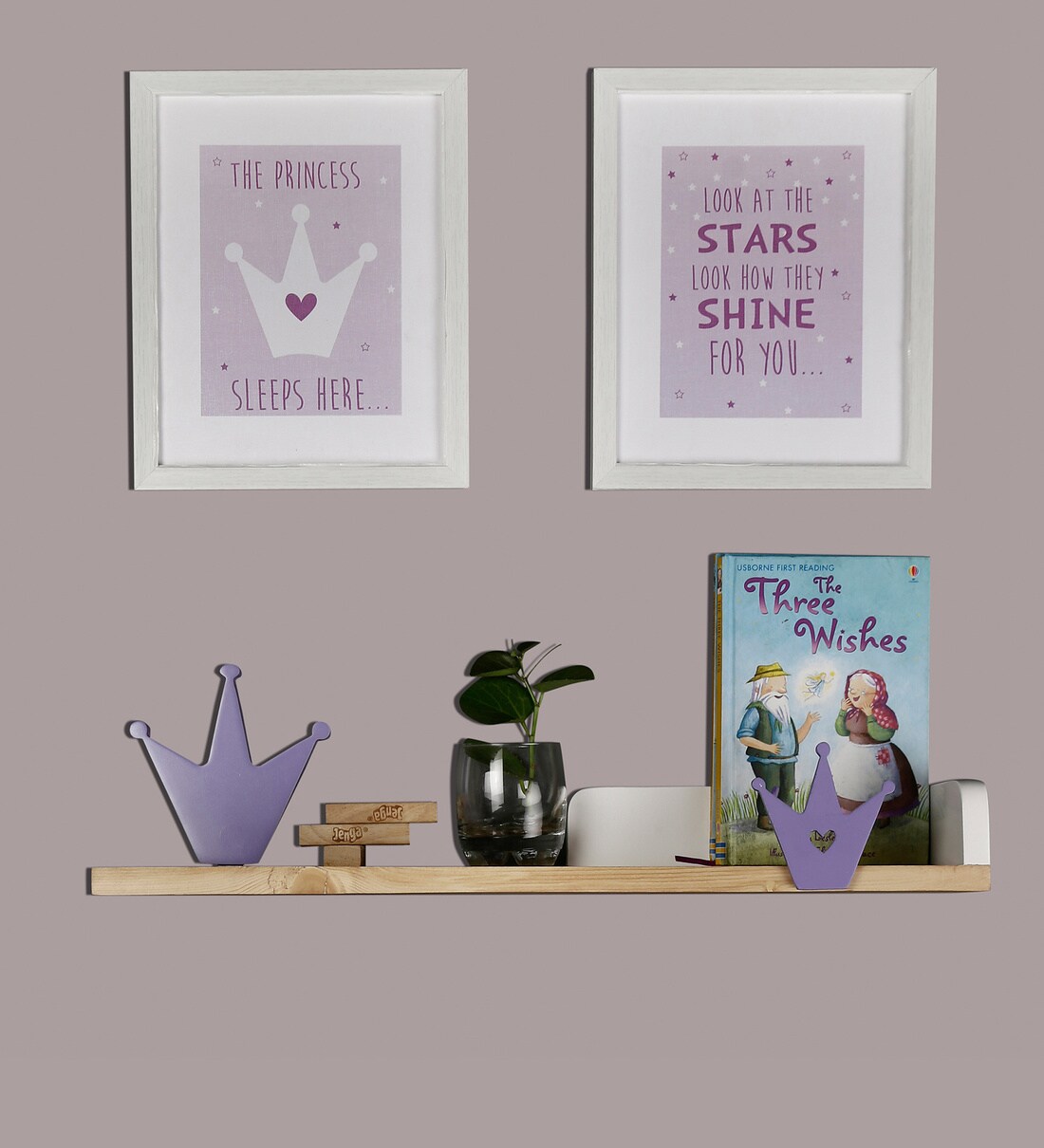 Buy Tiara White & Purple Wall Shelf Online - Fixed Bracket Wall Shelves ...