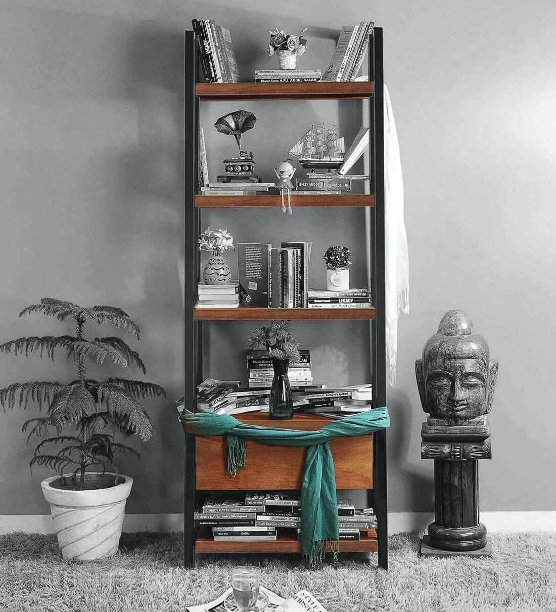 Buy Viborg Solid Wood Book Shelf In Premium Acacia Finish Online ...