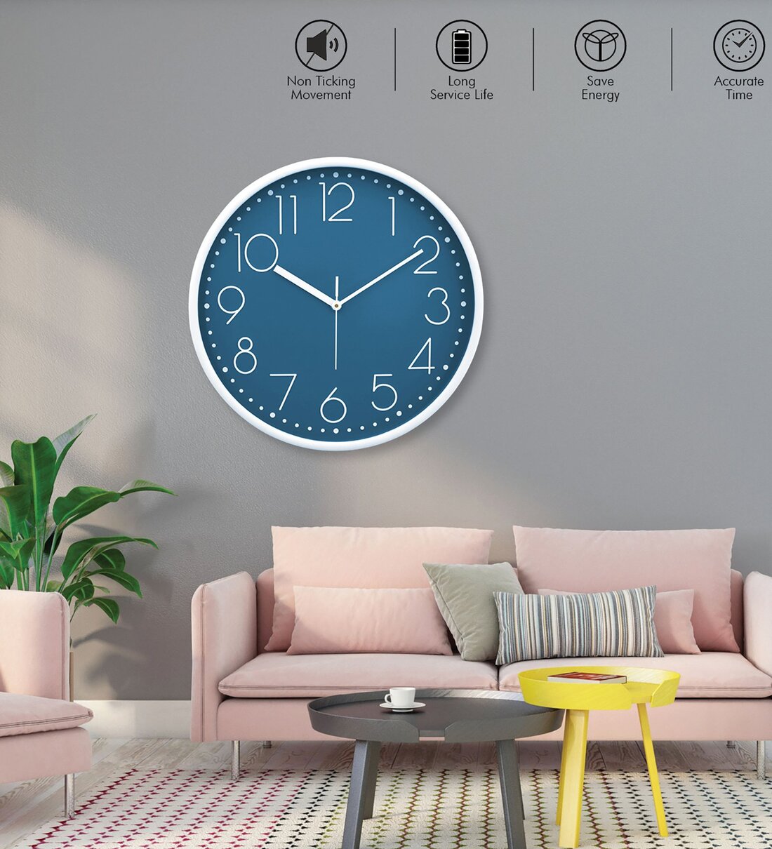Buy Tic Toc Blue & White Plastic Mordern Wall Clock at 53% OFF by ...