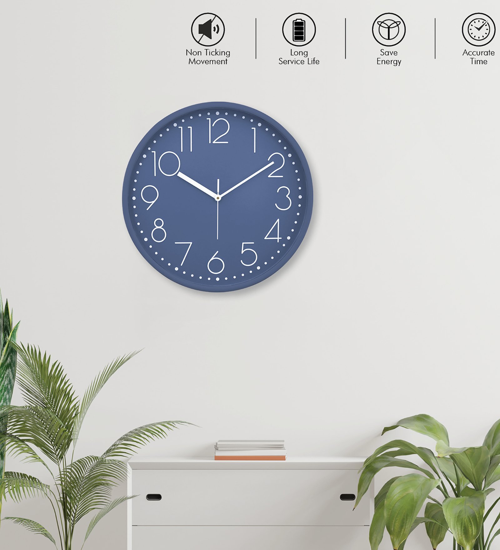 Buy Tic Toc Blue & White Plastic Mordern Wall Clock at 53% OFF by Random | Pepperfry
